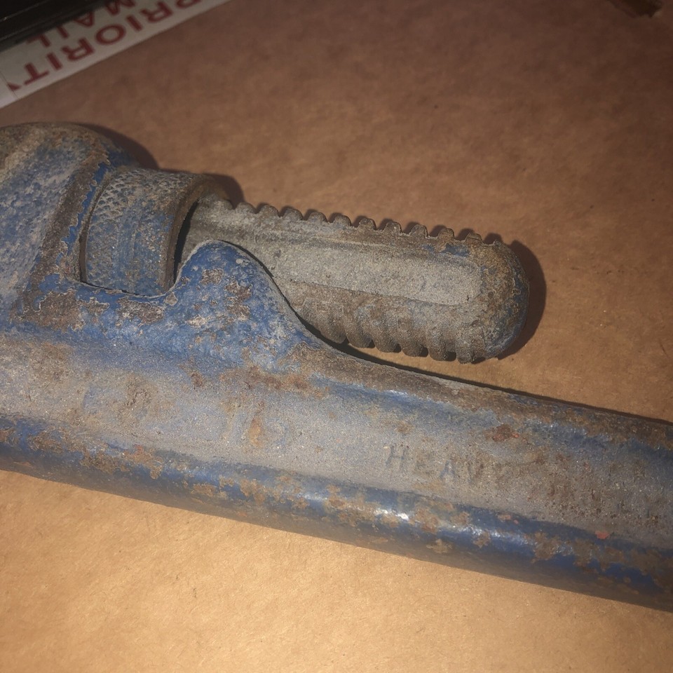 Vintage Ridgid 14” Pipe Wrench Heavy Duty Elyria, Ohio USA Rigid Ridge ...