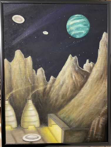 "NUCLEAR PLANET” by Gary Wray Sci-Fi FANTASY Painting Kitchen Sink 12 ...