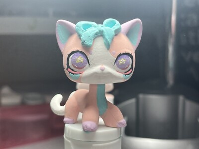 LPS LITTLEST PET SHOP OOAK MAIN FIVE CUSTOM BOW PASTEL SHORTHAIR CAT | eBay