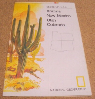National Geographic October 1977 Map Close-Up USA Arizona Utah Colorado ...