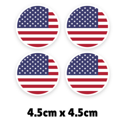 4pcs United States America USA Circle Flag Sticker Decal For Car 4WD ...