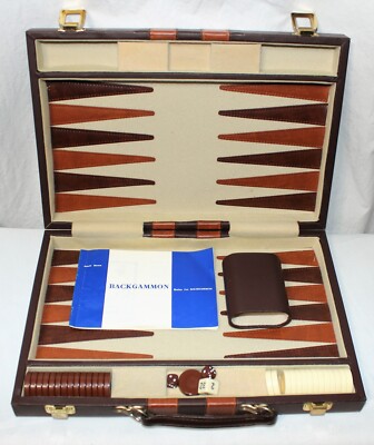 Vintage Cardinal Backgammon Set w/ Brown & White/Cream Bakelite Chips Soft Case | eBay