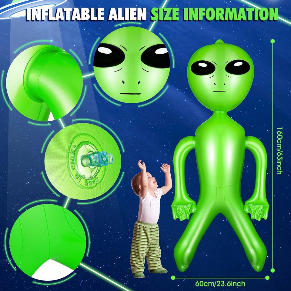 Zhanmai 1 Piece 63 Inch Giant Inflatable Alien Blow up Jumbo 63 inches ...