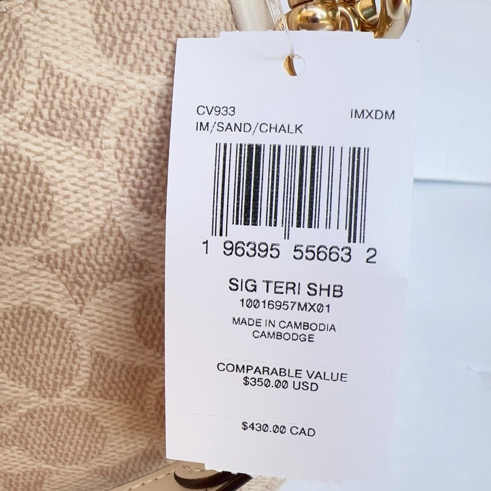 NWT Coach Teri Shoulder Bag In Signature Canvas cv933 | eBay