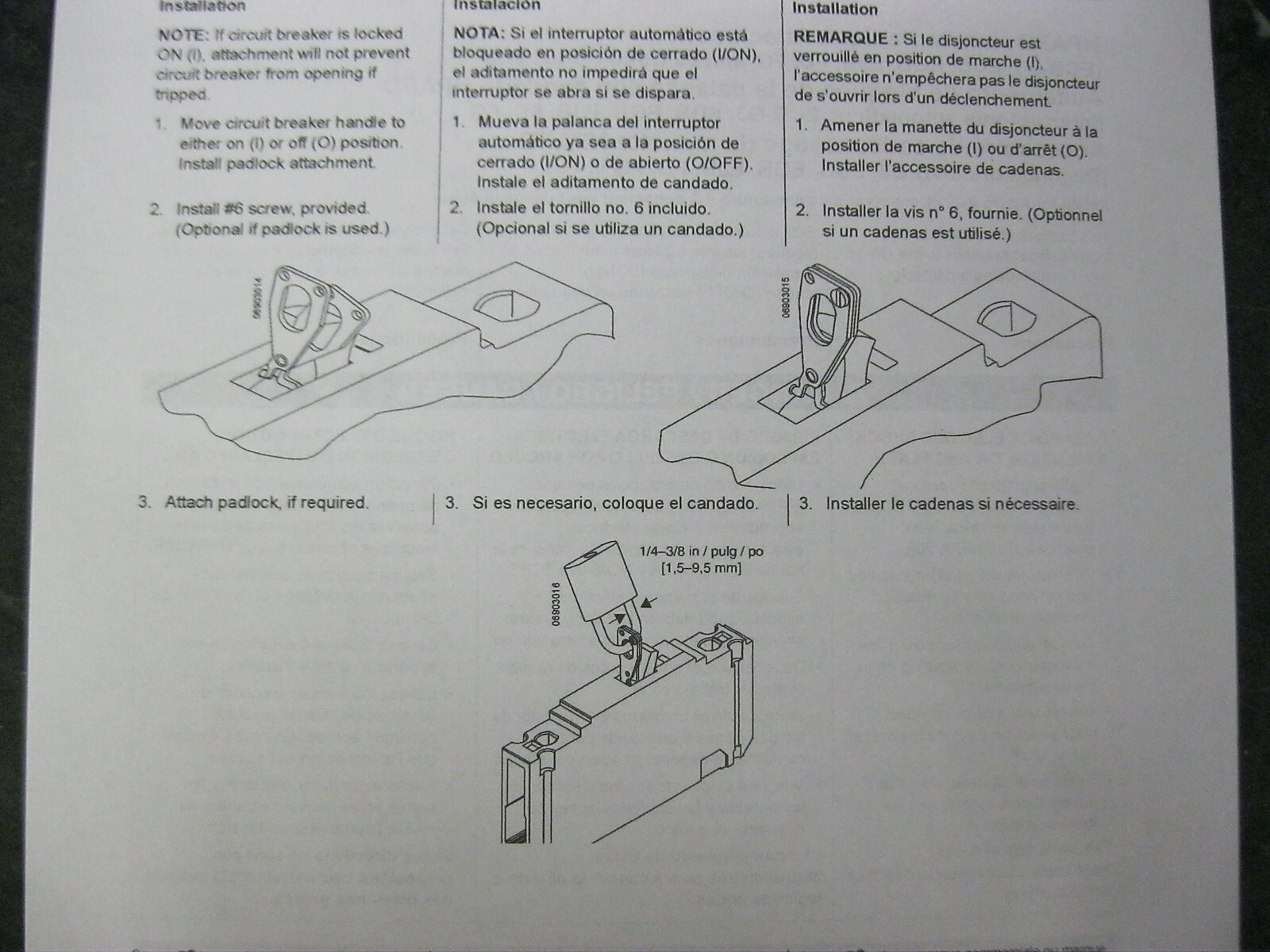 Lot of 5 Square D HPAFD Circuit Breaker Handle Padlock Lockout ...