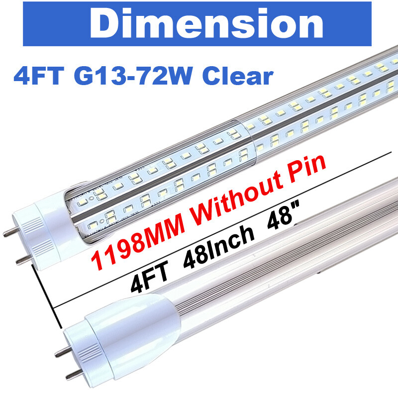 25Pcs T8 4FT G13 Bi Pin Led Tube Light Bulbs 72W T8 4Foot Led Shop ...