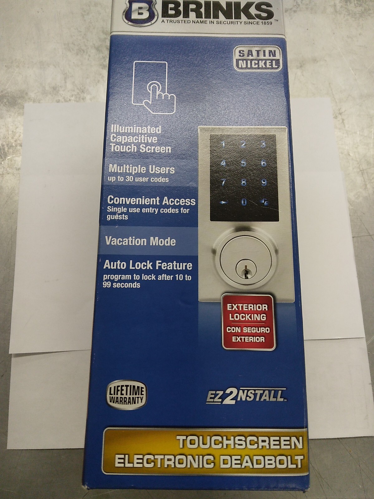 Brinks Touchscreen Electronic Deadbolt Satin Nickel 2760-119 NEW | eBay