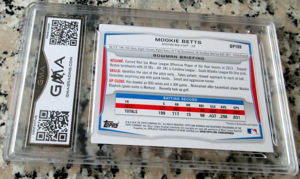MOOKIE BETTS 2014 Bowman International SP Rookie Card RC GEM MINT 10 ...