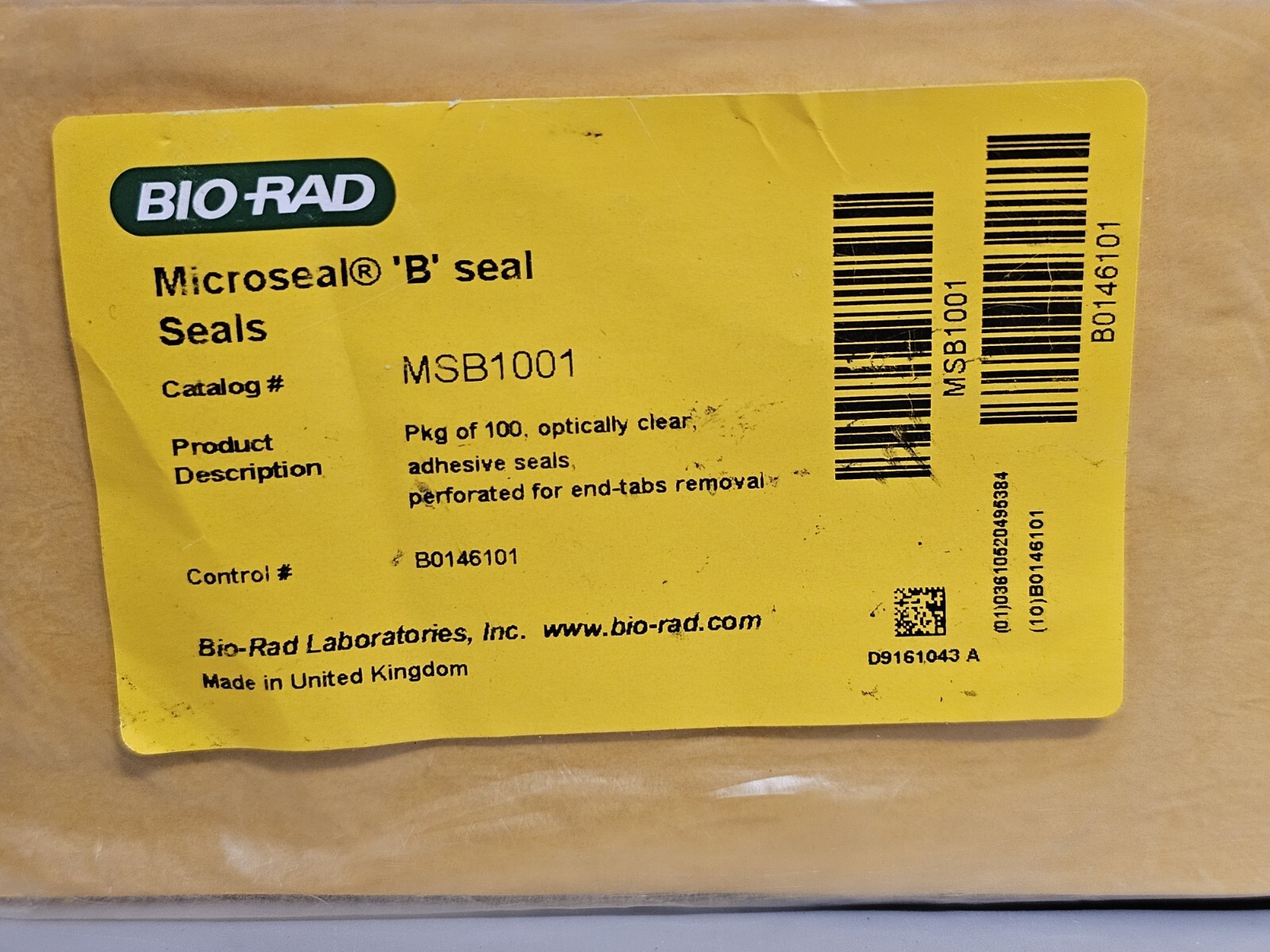 Bio-Rad MSB1001 Microseal B Seal Seals - 100/pack for sale online | eBay