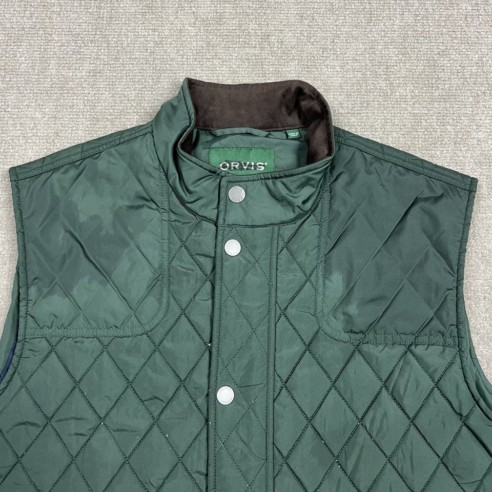 Orvis RT7 Vest Diamond Quilted Mens Large Full Zip Hunting Outdoors ...