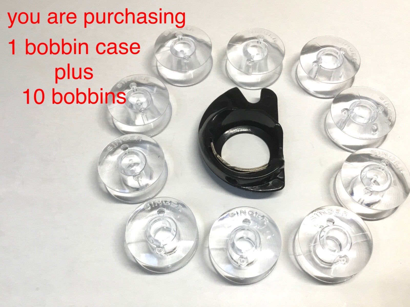 Singer Apollo bobbin case #421325-002 with 10 bobbins, + instructions ...