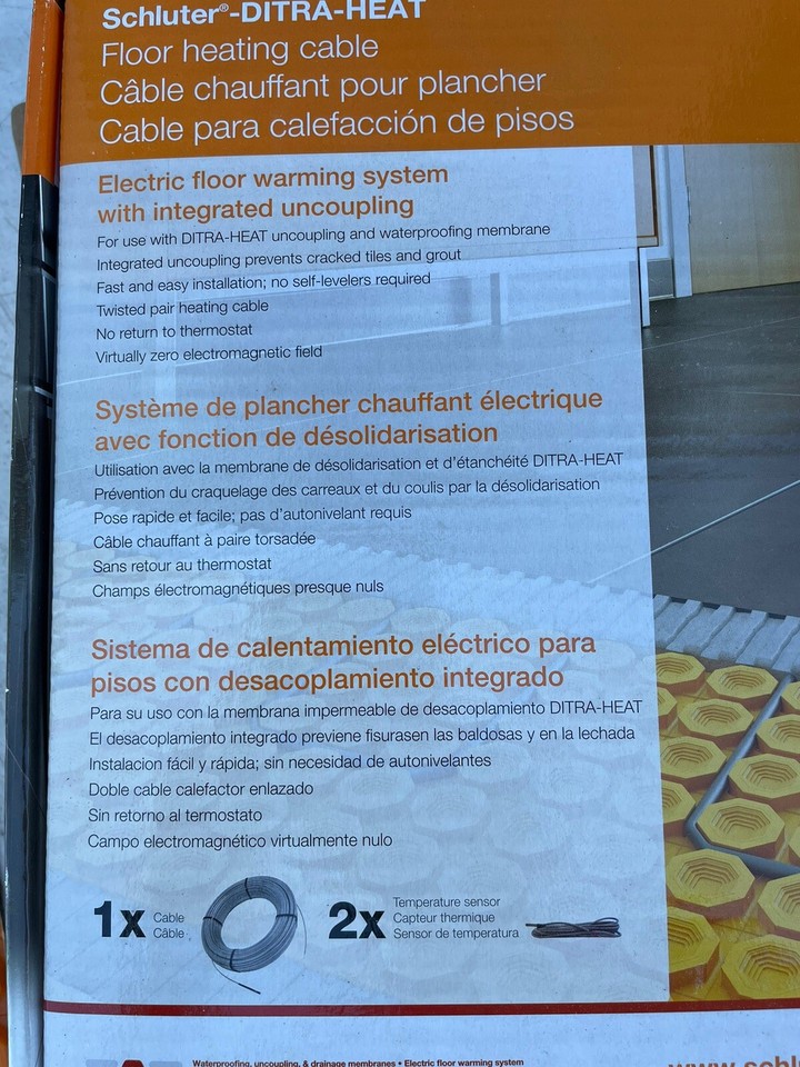 SCHLUTER DITRA ALL IN ONE RADIANT FLOOR HEAT SYSTEM KIT 43 SQFT 240v ...
