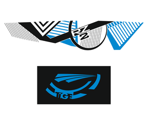 BOAT GRAPHICS TIGE RZ2 DECAL KIT STICKER SET SKI Blue/Black 2TBS | eBay