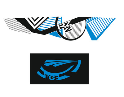 BOAT GRAPHICS TIGE RZ2 DECAL KIT STICKER SET SKI Blue/Black 2TBS | eBay
