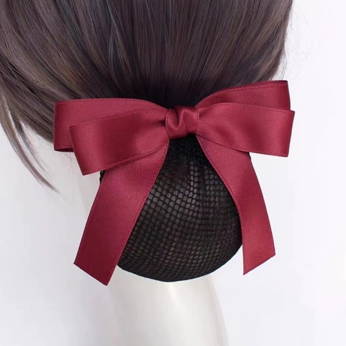 Women Hair Net Bow-knot Decorative Pure Color Hair Snood Satin | eBay