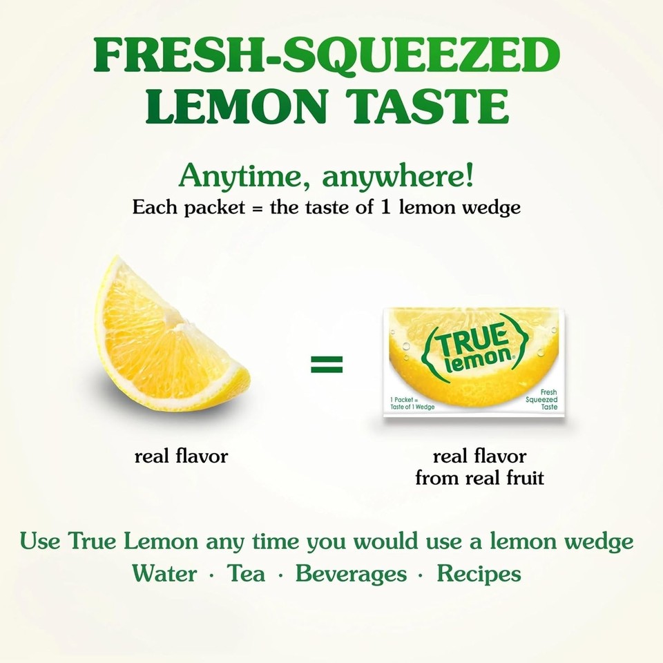 True Lemon Water Enhancer Packets - Sugar-Free, 0 Calorie Drink Mix ...