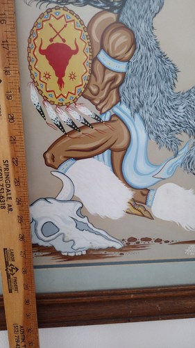 Original Watercolor By Joe Rector "BUFFALO DANCER" 1986 Native American ...