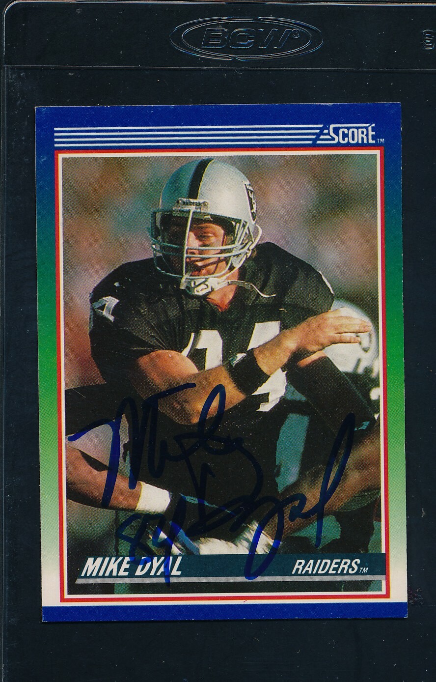 1990 Score #86 Mike Dyal Raiders Signed Auto *52380 | eBay