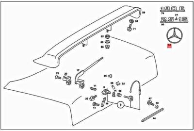 Genuine Trunk Lid Star Emblem Badge MERCEDES 190 A124 C124 W124 ...