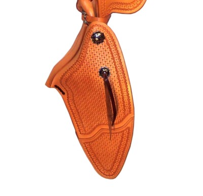 24" Western Saddle Tapaderos Stirrups Handmade Sewn Leather Basket ...