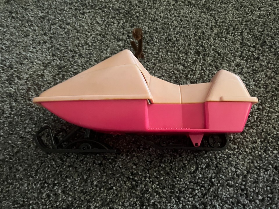 LOT OF 2 Vintage 1980's ARCO Barbie Pink Snowmobile Toy Winter NICE | eBay