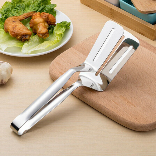 Stainless Steel Steak Clamp Food Bread Meat BBQ Clip Tongs Kitchen ...