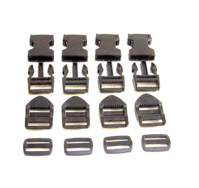 Quick Release Buckle Set, Triglide, Ladder Lock & 1" Inch, 4 Pc. Ships ...