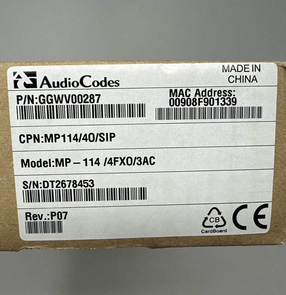 NEW Audiocodes MP-114, MP-114/4FXO/3AC VOIP MediaPack Analog Gateway ...
