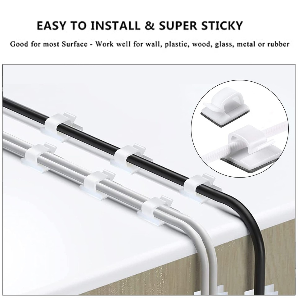 CHZHLI White Cable Management Organizer Kit, 2 Wire Sleeve Protector ...