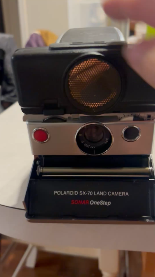 Polaroid SX-70 Land Camera - Sonar OneStep Black Leather W ...