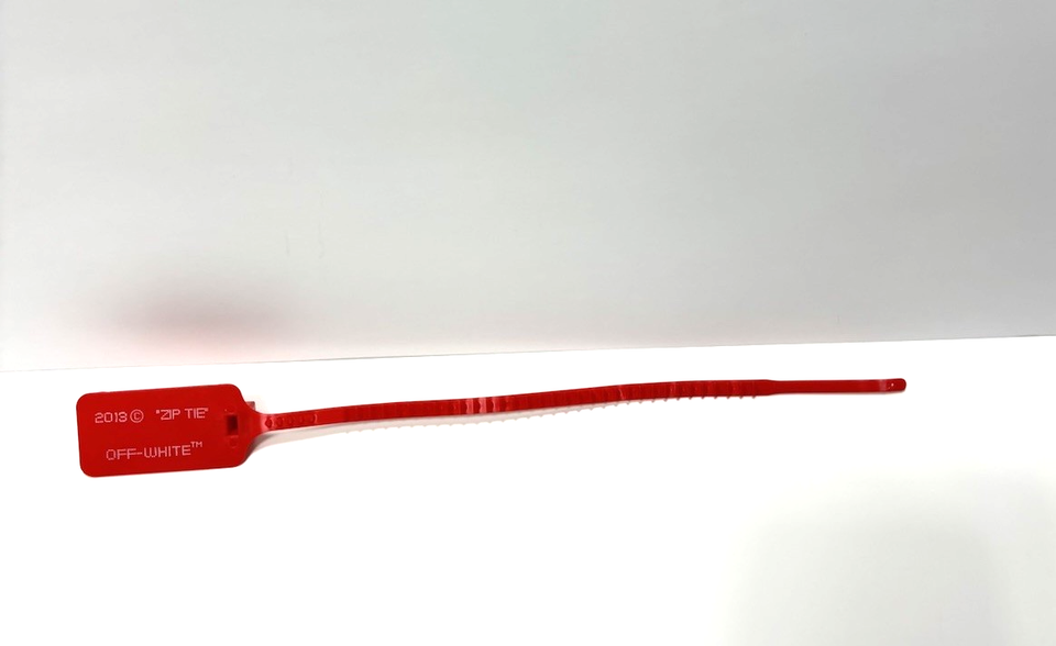 Off-White Red Zip Tie Tag 2013 Original Pre-Owned Streetwear Accessory ...