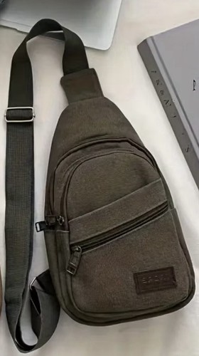 Canvas Crossbody Sling Bag Over-The-Shoulder Chest Front Pack for Men ...