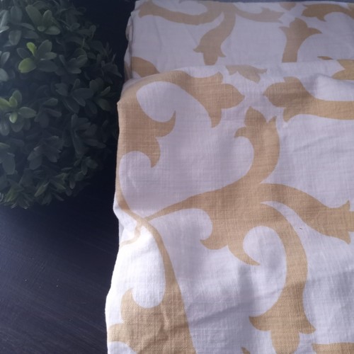 Set 4 Tahari Home Damask Yellow Curtain Panels 50x90 100% Cotton | eBay