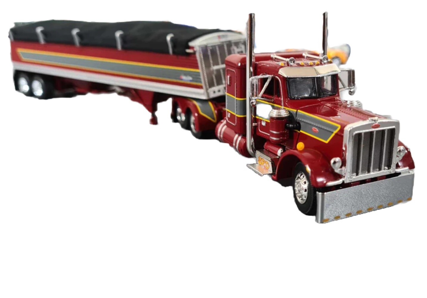 DCP Peterbilt 359 w /36”Flat Top Sleeper Wilson Commander Grain Trailer ...