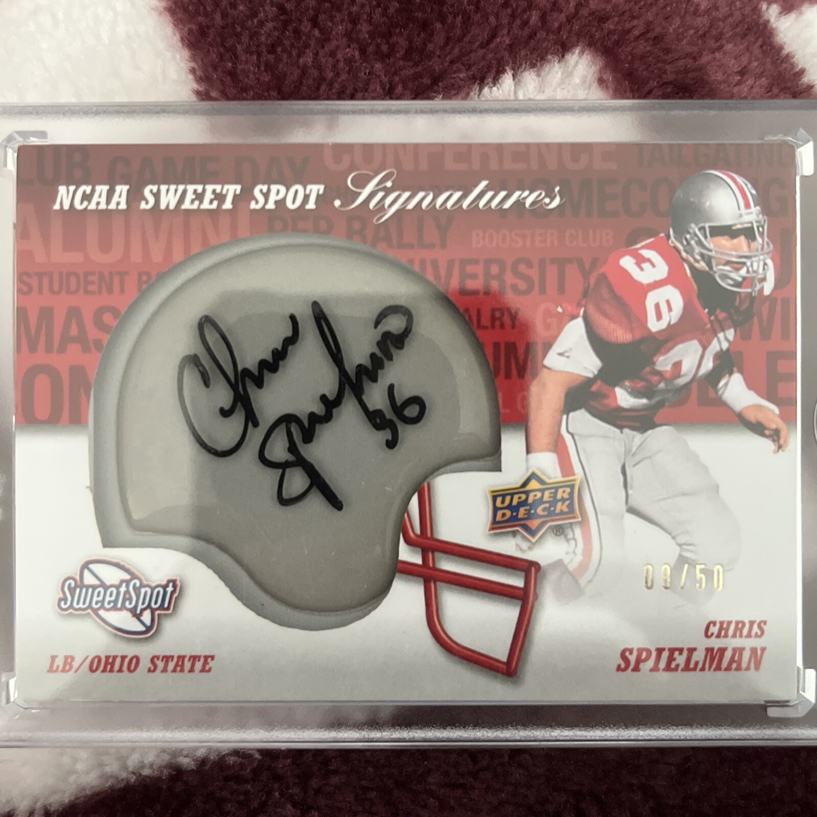 NCAA Sweet Spot Signatures Chris Spielman 8/50 Ohio State 2011 Upper ...