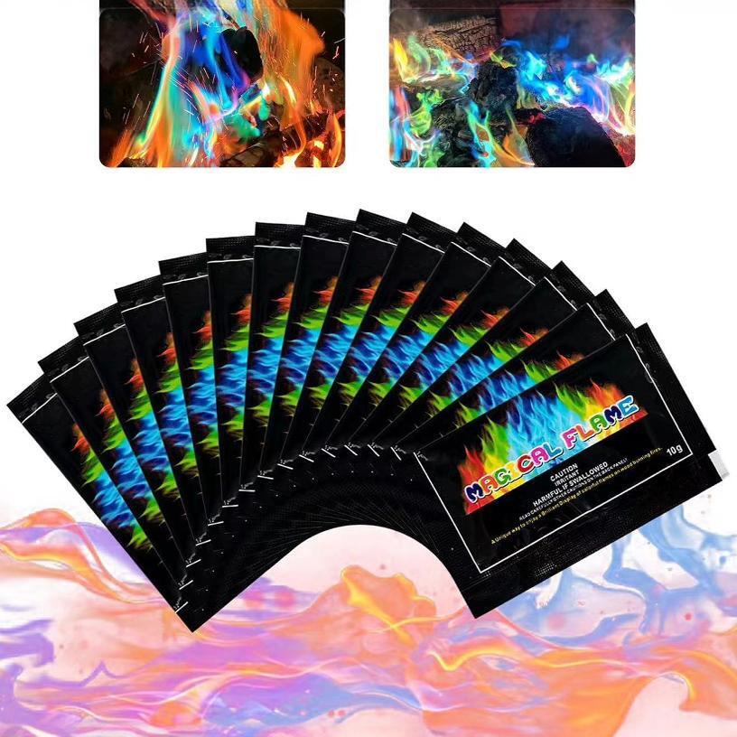 12pcs Magic Neon Flames Colour Changing Mystical Fire Bonfire Sachets ...