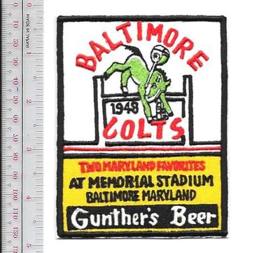 Baltimore Colts & Gunther Beer 1948 All-America Football Conference NO ...