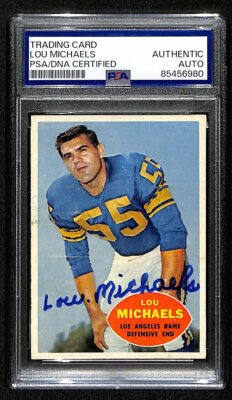 Lou Michaels Signed/Auto 1960 Topps Card #69 Los Angeles Rams PSA/DNA ...
