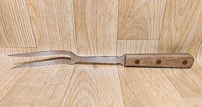 Lamson Sharp PRO Two Prong Steak Turning Fork Stainless Wood Handle USA ...