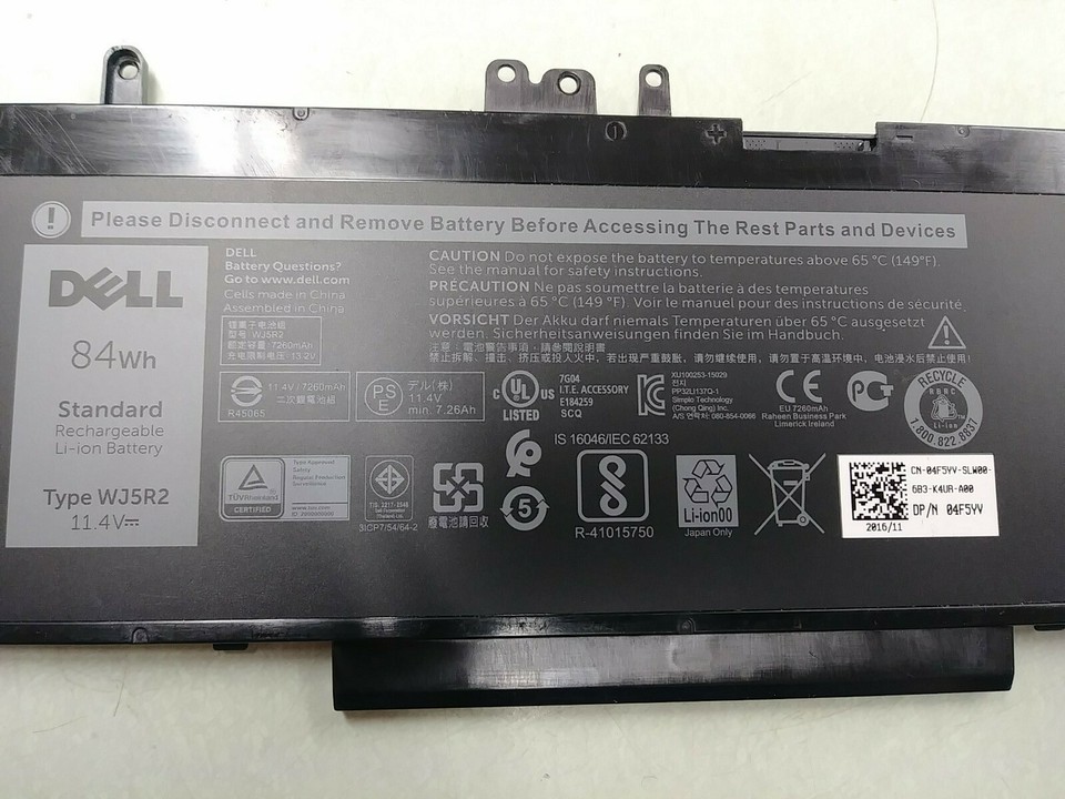 Dell 84W Battery WJ5R2 4F5YV 04F5YV Dell Latitude 5570 Precision 3510 ...