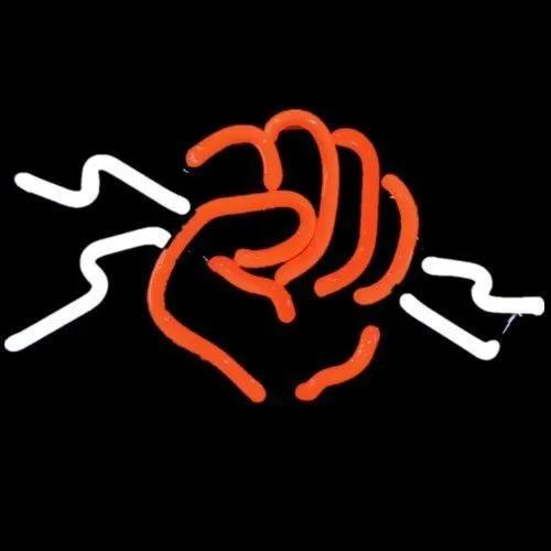 Fist with Lightning Zeus Neon Light Sign Glass Gift Club Wall Window 17 ...