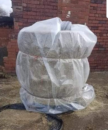 5FT HAY STRAW ROUND SQUARE BIG BALE COVER BAG TIDY PLASTIC WATERPROOF ...