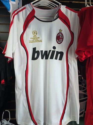 AC Milan Soccer Jersey White/Red Bwin Champions League Edition | eBay