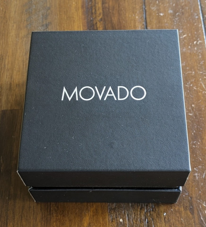 Movado Face 41mm Red Dial Stainless Steel Watch Leather Strap, Swiss | eBay