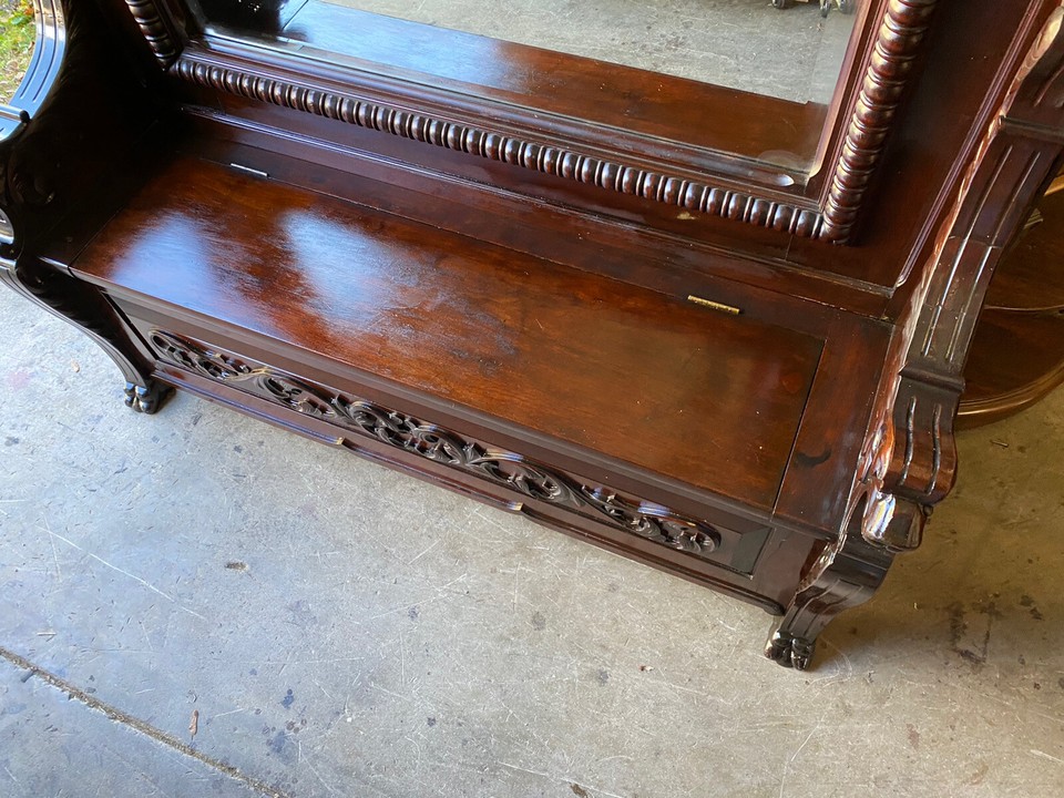 VICTORIAN CARVED FIGURAL MAHOGANY HALL TREE | eBay