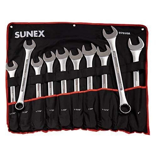 Sunex 97010A 10 Piece SAE Raised Panel Jumbo Combination Wrench Set ...
