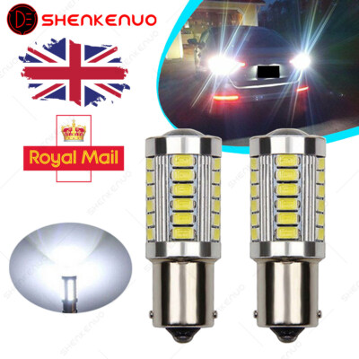 FOR VW T6 - 2X White Rear LED Reversing Bulbs Lights SUPER BRIGHT 6500K ...