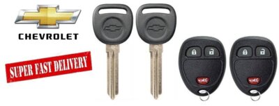 2 CHEVROLET 2007-2017 B111 Transponder Chip Key + 3 Button Remote Fob ...