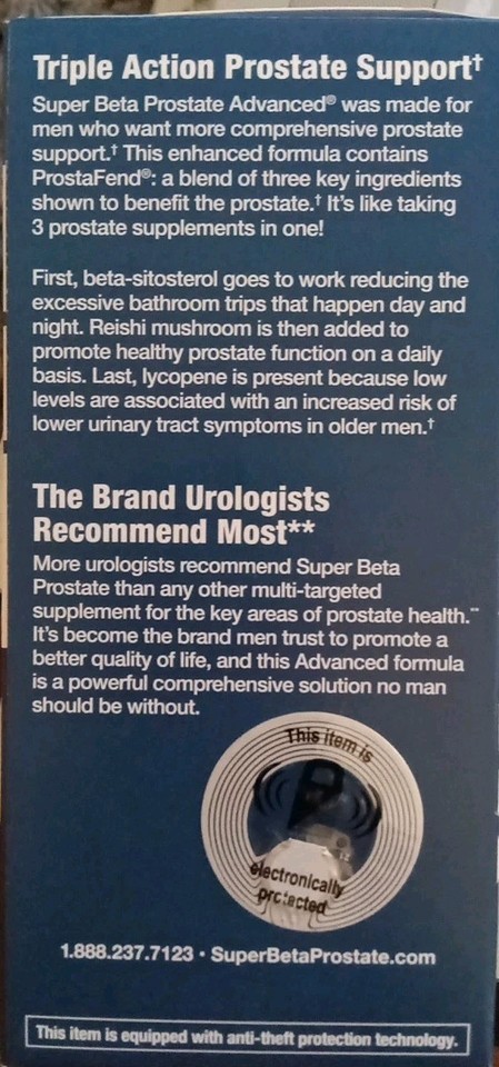 2 SUPER BETA PROSTATE ADVANCED 3X KEY INGREDIENT SUPPLEMENT 60 X2 120 ...