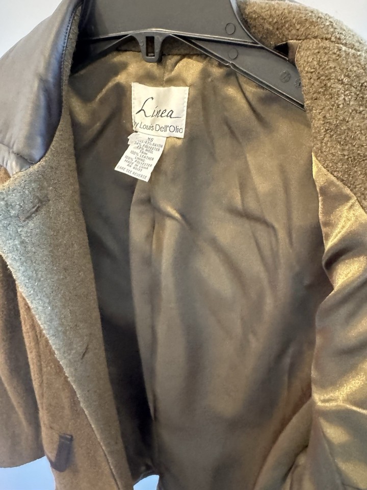 Linea by Louis Dell’Olio Wool Jacket Leather Trim Women’s XS fit Small ...